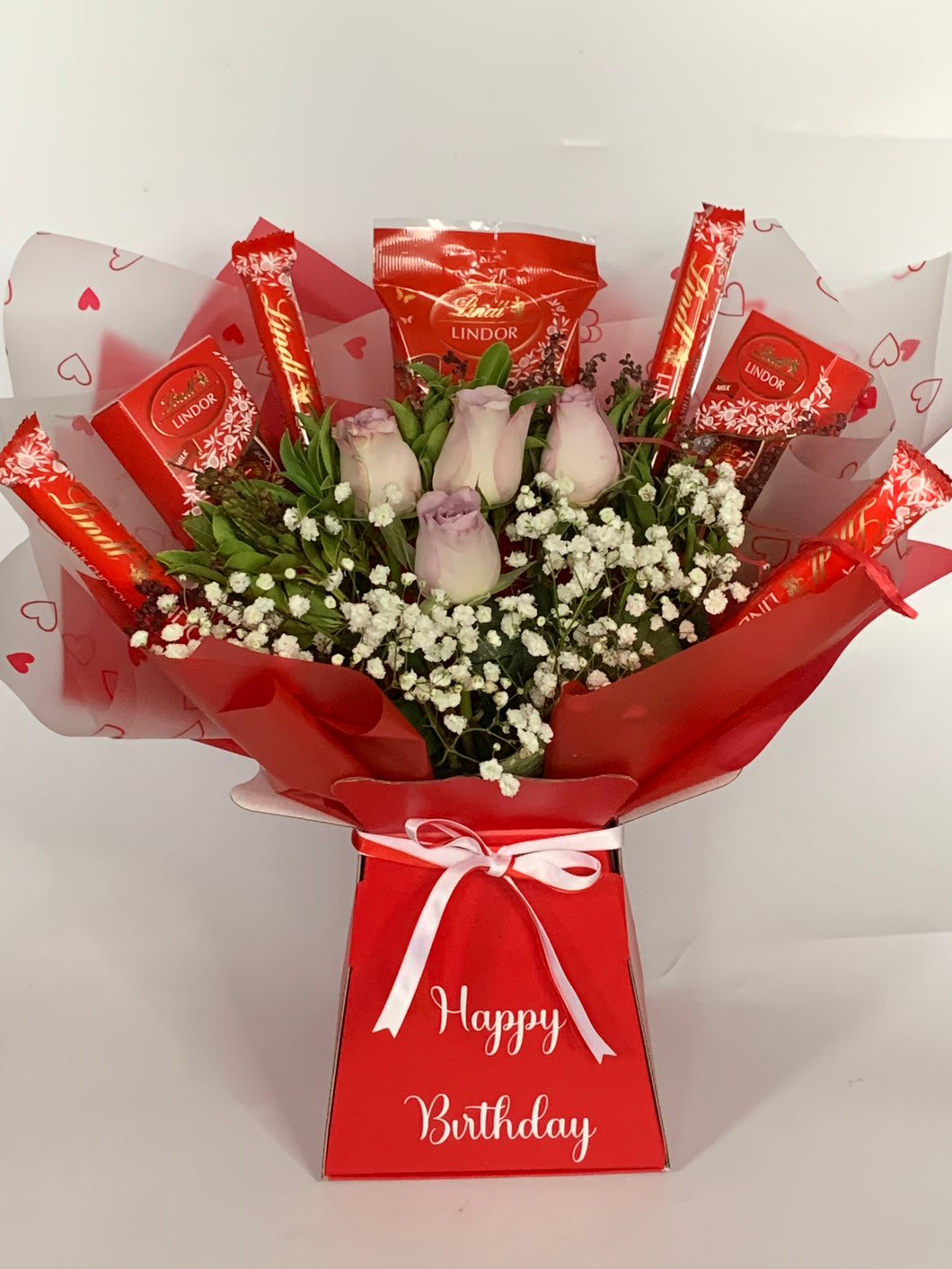 Fresh flower & lindor chocolate bouquet – L R Craft Creations